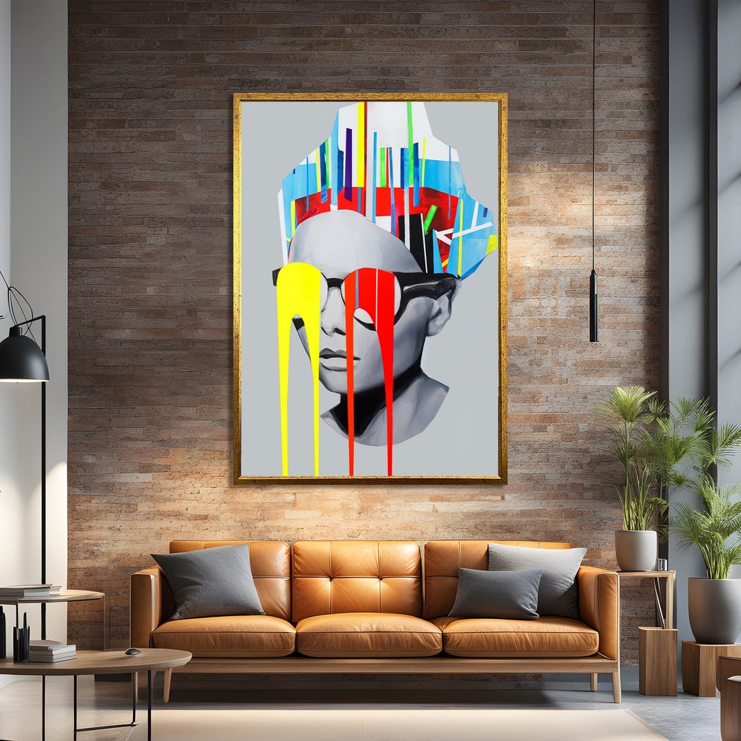 Colorful Vision Painting - Vibrant Pop Art Graffiti Canvas With Modern ...