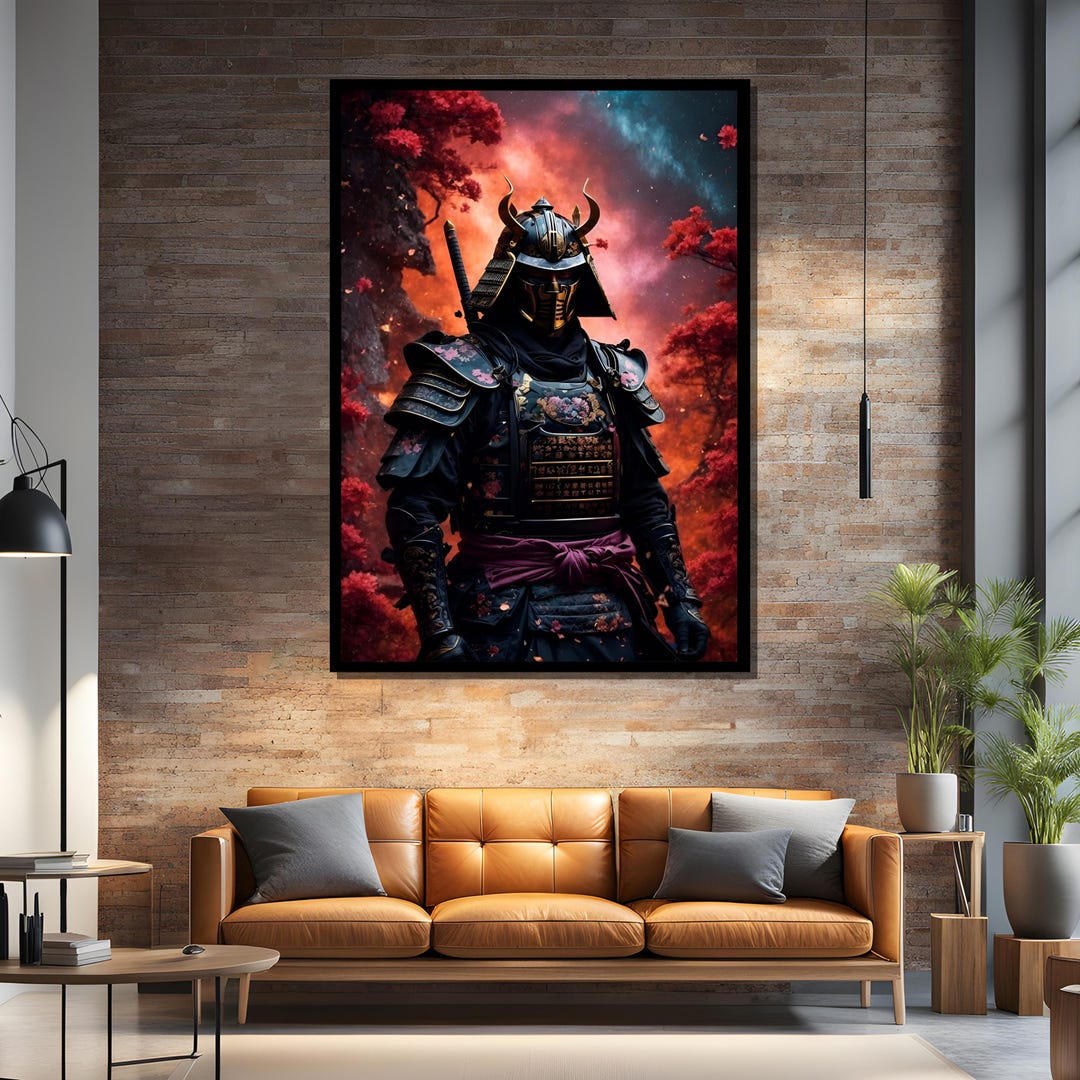 Epic Japanese Samurai Warrior Framed or Unframed Canvas Art Print for ...