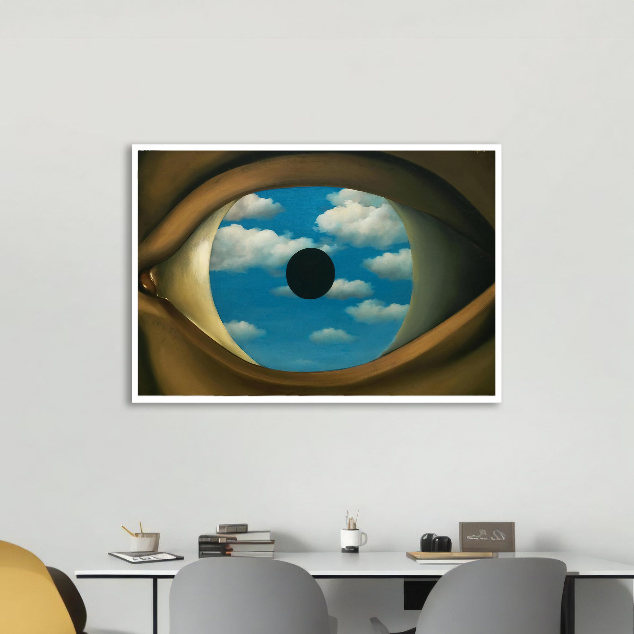 René Magritte's the False Mirror Canvas Print Surrealist Painting Art ...