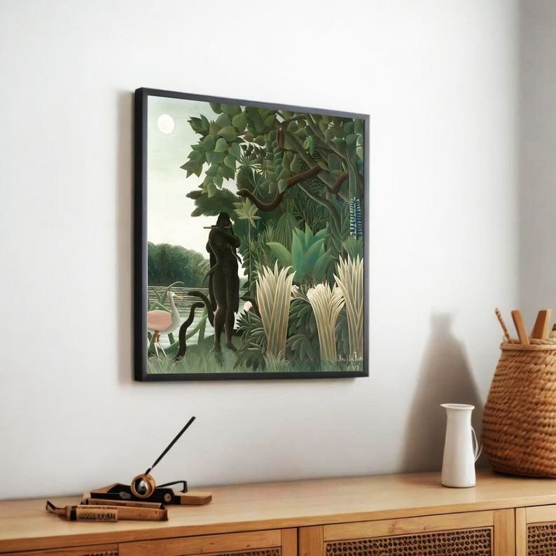 Henri Rousseau's Exotic Jungle Scene Painting , Detailed Canvas Print ...