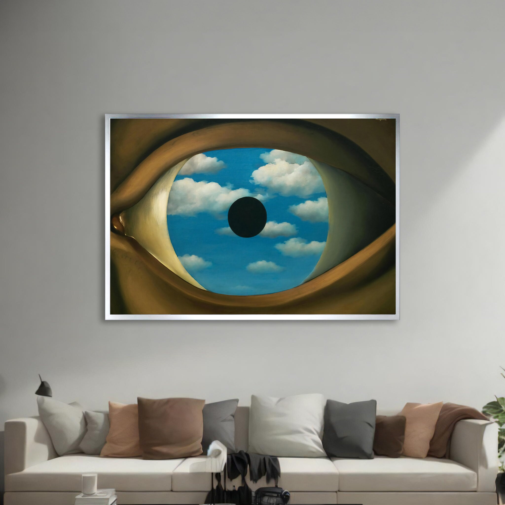 René Magritte's the False Mirror Canvas Print Surrealist Painting Art ...