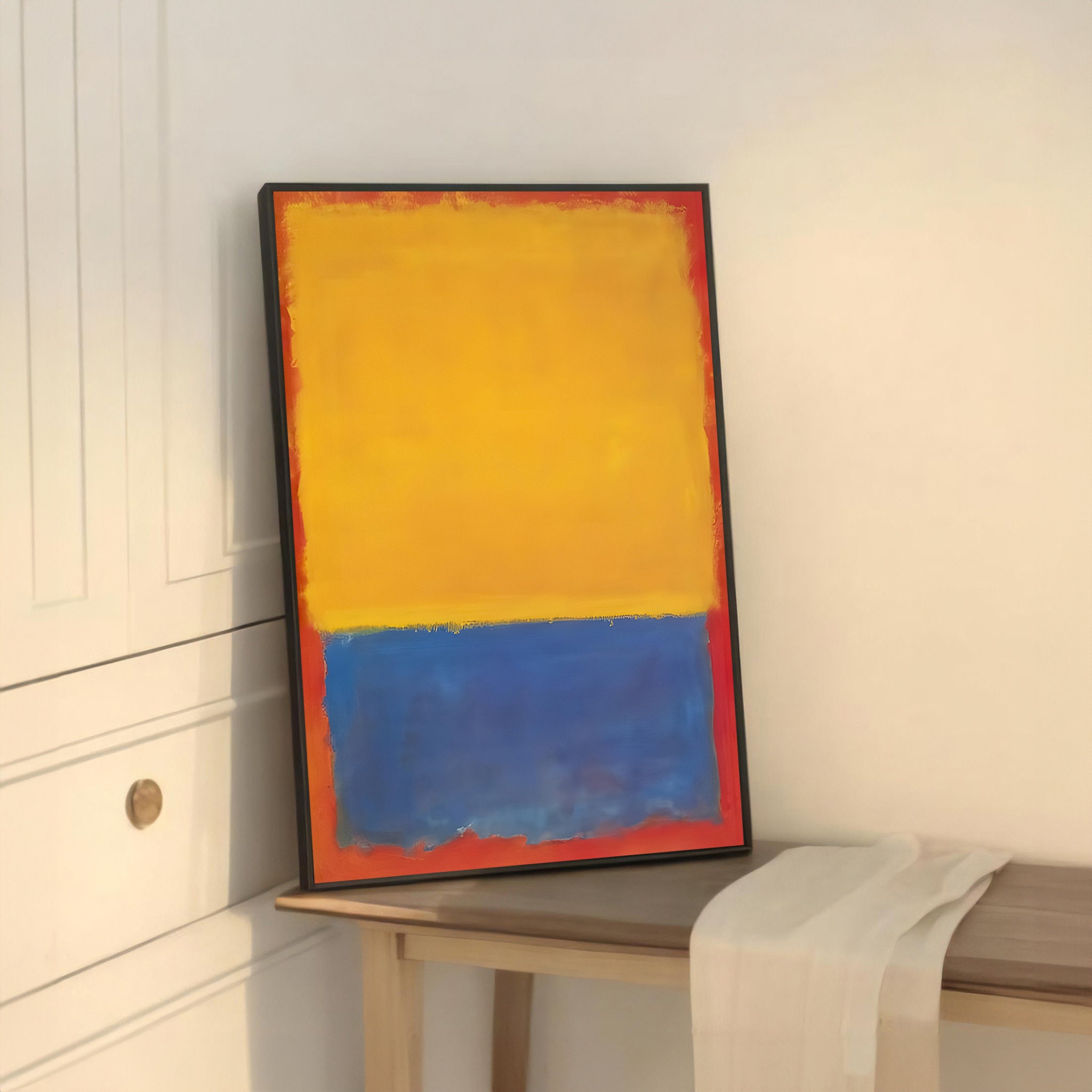 Bright Yellow and Blue Mark Rothko Style Abstract Canvas Wall Art for ...