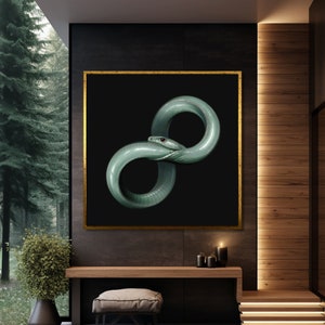 Ouroboros Snake Infinity Symbol Unique Canvas Wall Art, Mystical and ...