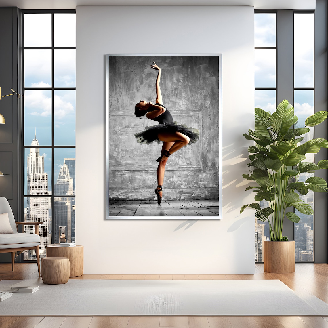 Elegant Ballet Dance Canvas Wall Art Graceful and Poised Ballerina ...
