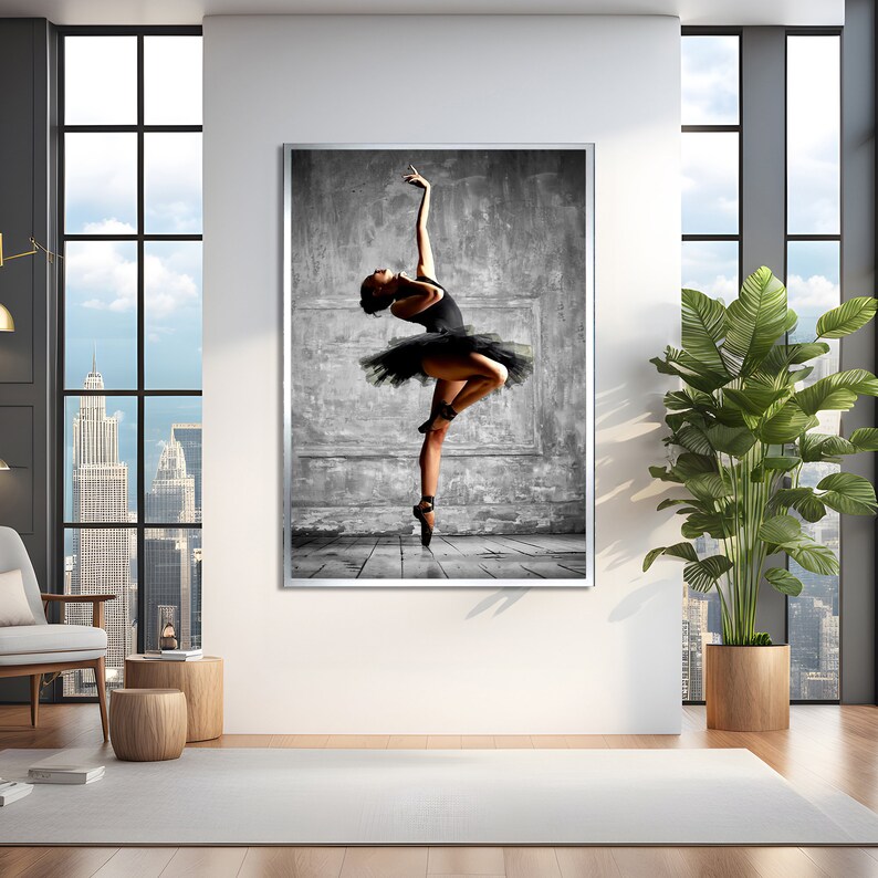 Elegant Ballet Dance Canvas Wall Art Graceful and Poised Ballerina ...