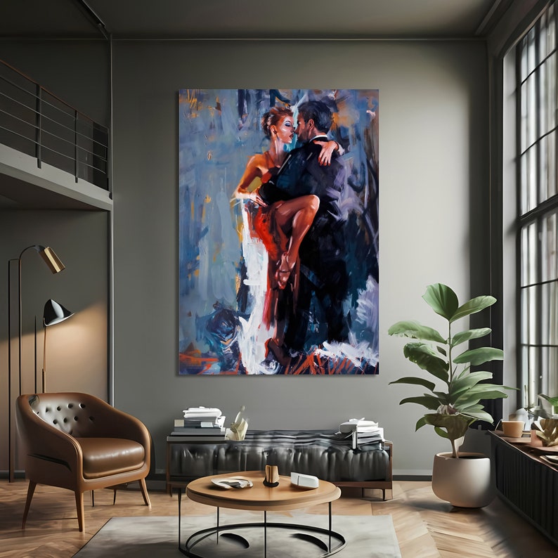 Elegant and Passionate Tango Dance Canvas Painting Art for Modern Home ...