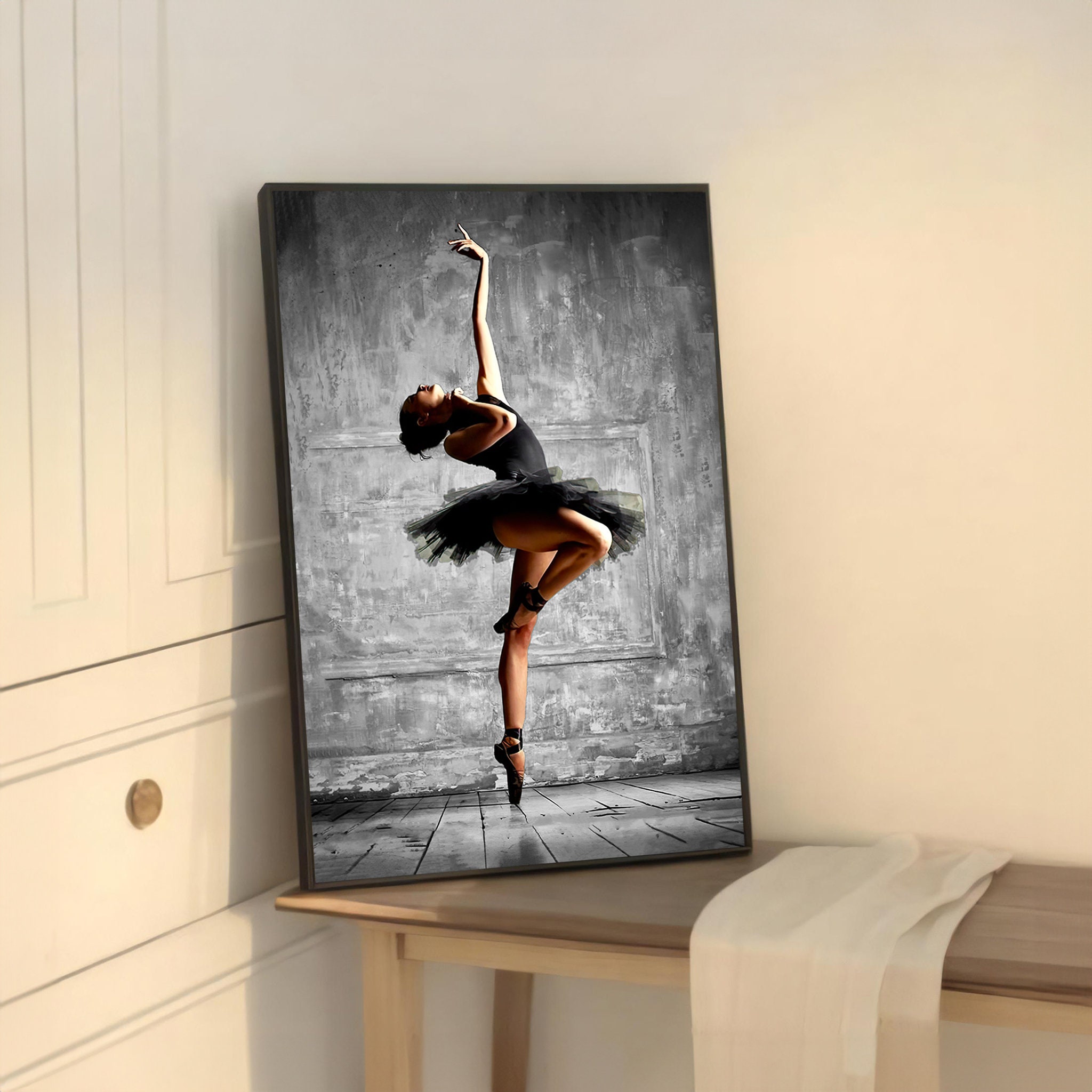 Elegant Ballet Dance Canvas Wall Art Graceful and Poised Ballerina ...