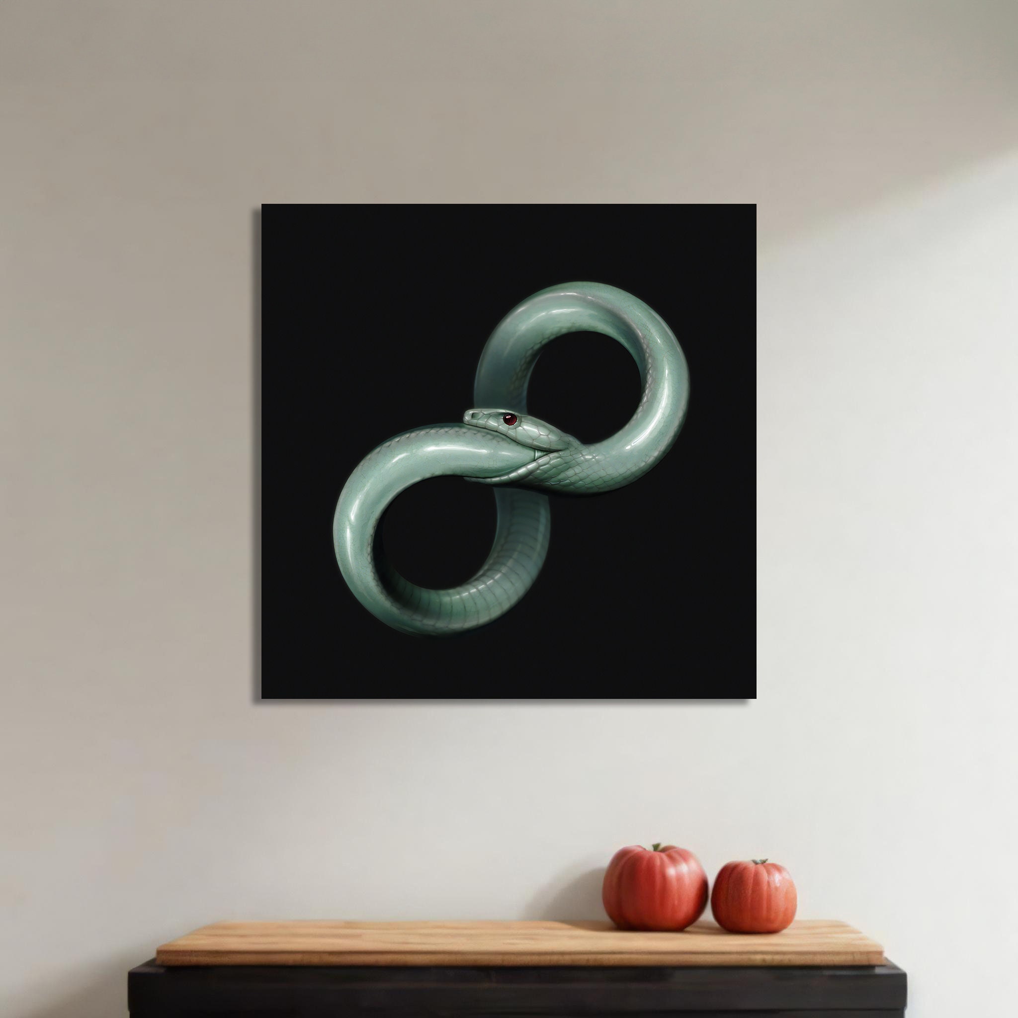 Ouroboros Snake Infinity Symbol Art Print - Unique Canvas Painting Wall ...