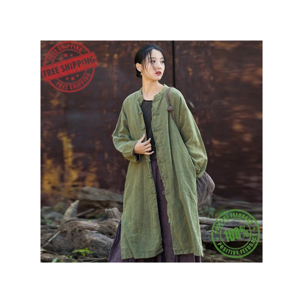Traditional Chinese Linen Womens Shirt - Etsy