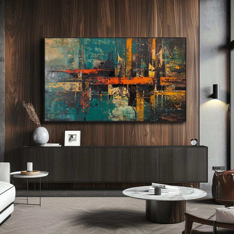 Mid Century Modern Abstract Art for Frame and LG Tvs: Digital and Oil ...