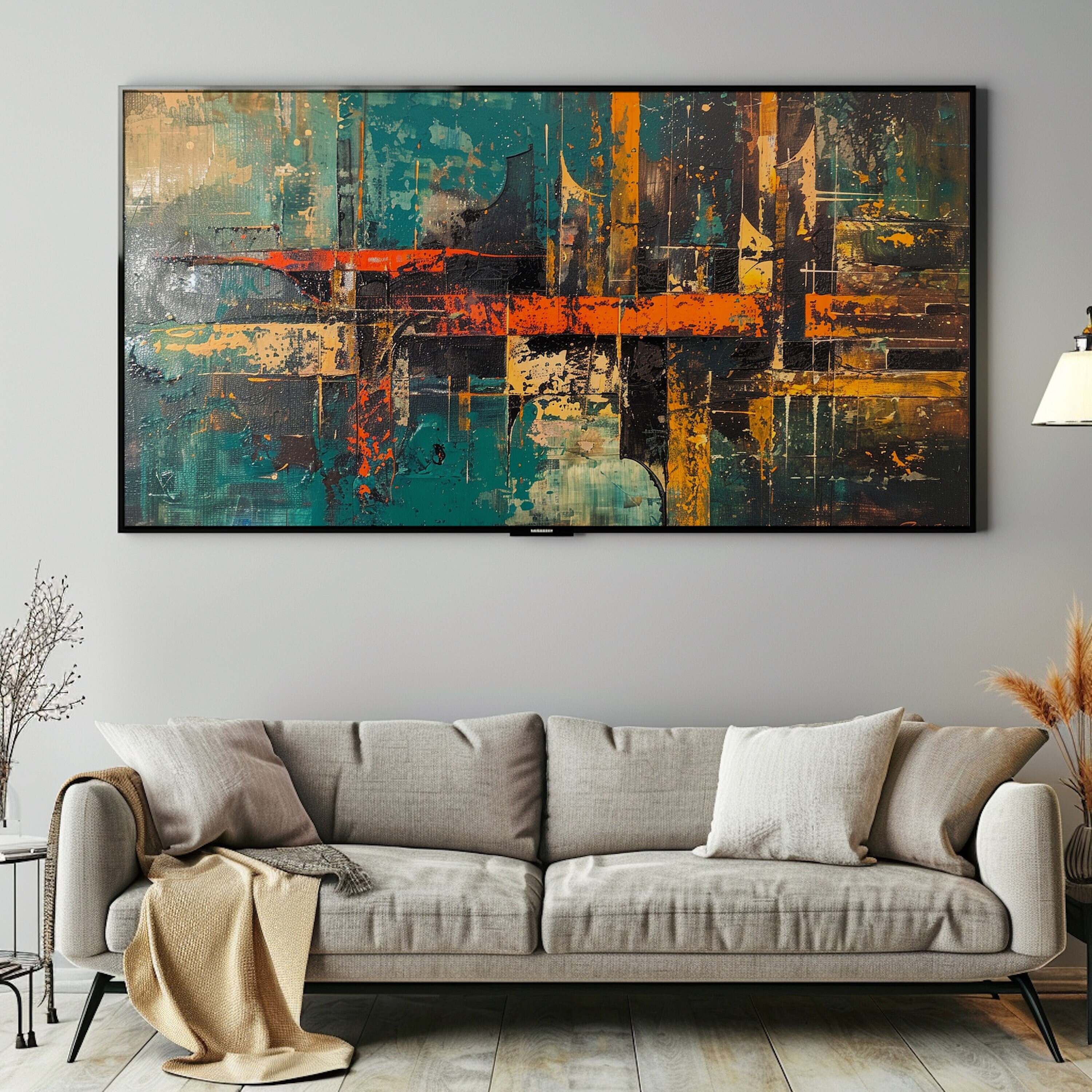 Mid Century Modern Abstract Art for Frame and LG Tvs: Digital and Oil ...