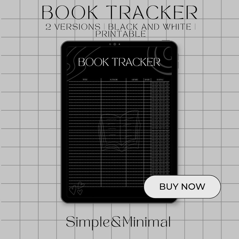 Book Tracker Printable, Book Journal PDF, Printable Book Tracker, Book ...
