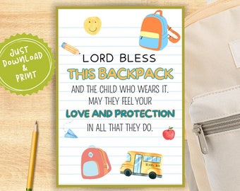 EDITABLE Backpack Blessings Tag, Sunday School Printable, Church ...