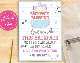 EDITABLE Backpack Blessings Tag, Sunday School Printable, Church ...
