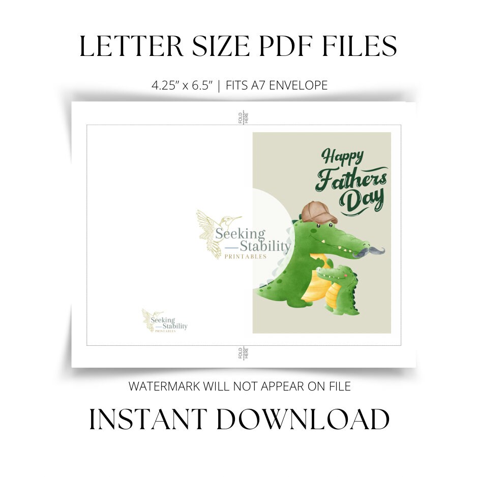 Happy Father’s Day Card Printable | Alligator Father’s Day Card ...