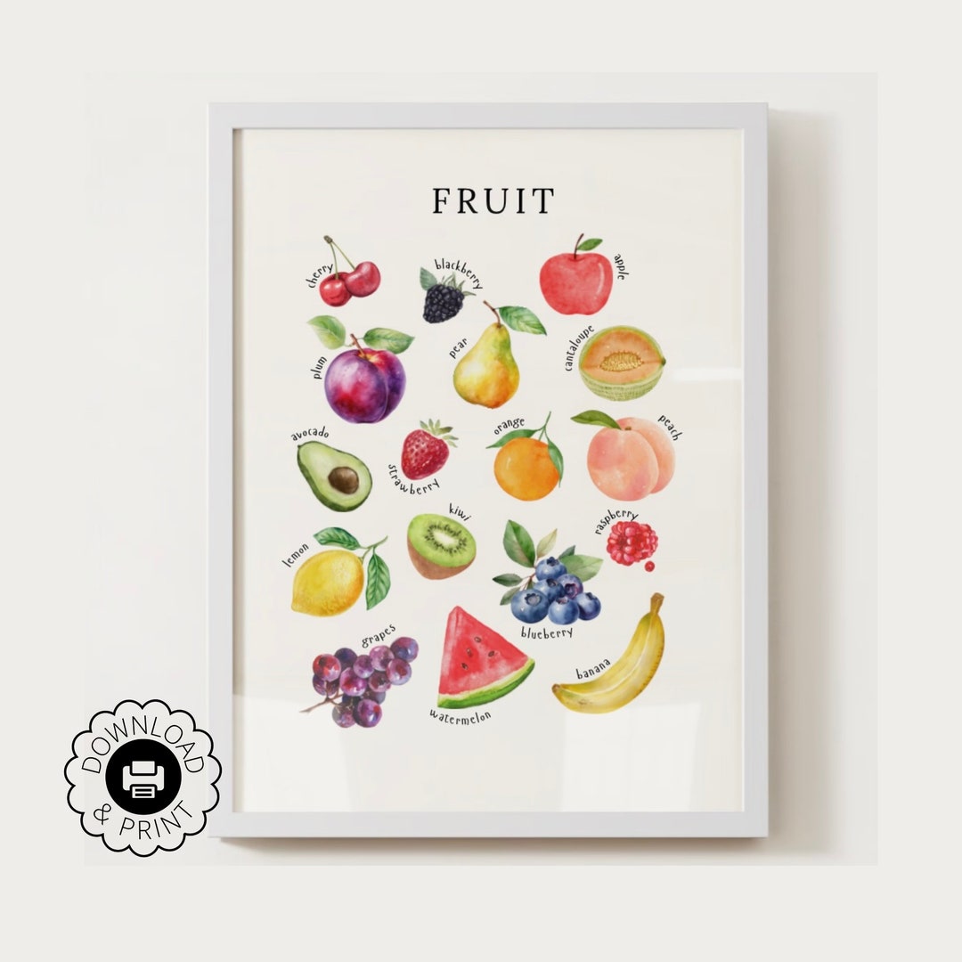 FRUIT Educational Print | Classroom Decor | Montessori Poster ...