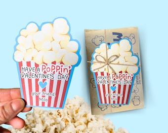 Have a Poppin' Valentine's Day Popcorn Wrapper & Tags, Kids Valentine ...