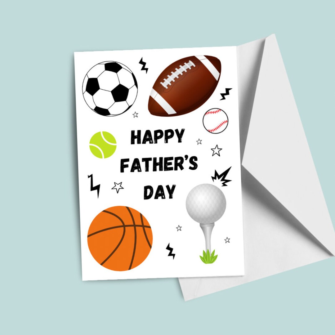 SPORTS Printable Father’s Day Card | Happy Father’s Day | Instant ...