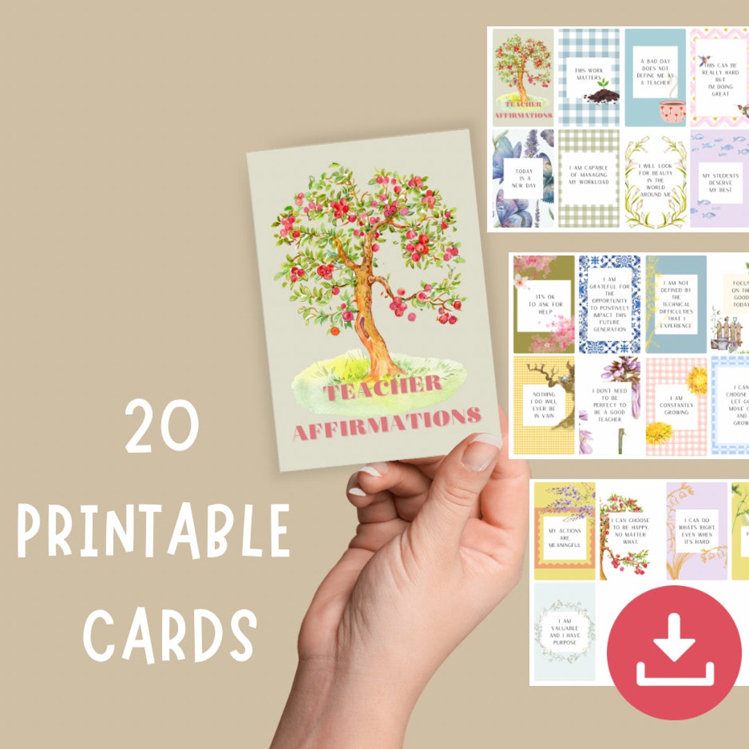 Printable Teacher Affirmation Cards Teacher Inspiration Cards Teacher ...