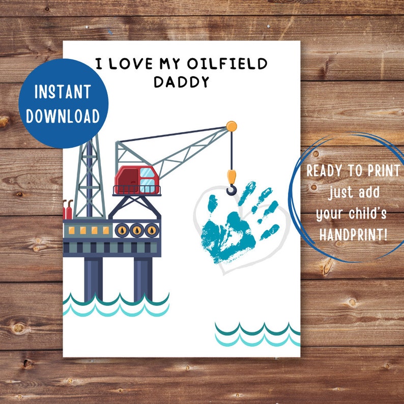 Father’s Day Handprint Craft | PRINTABLE | OILFIELD Father’s Day Craft ...