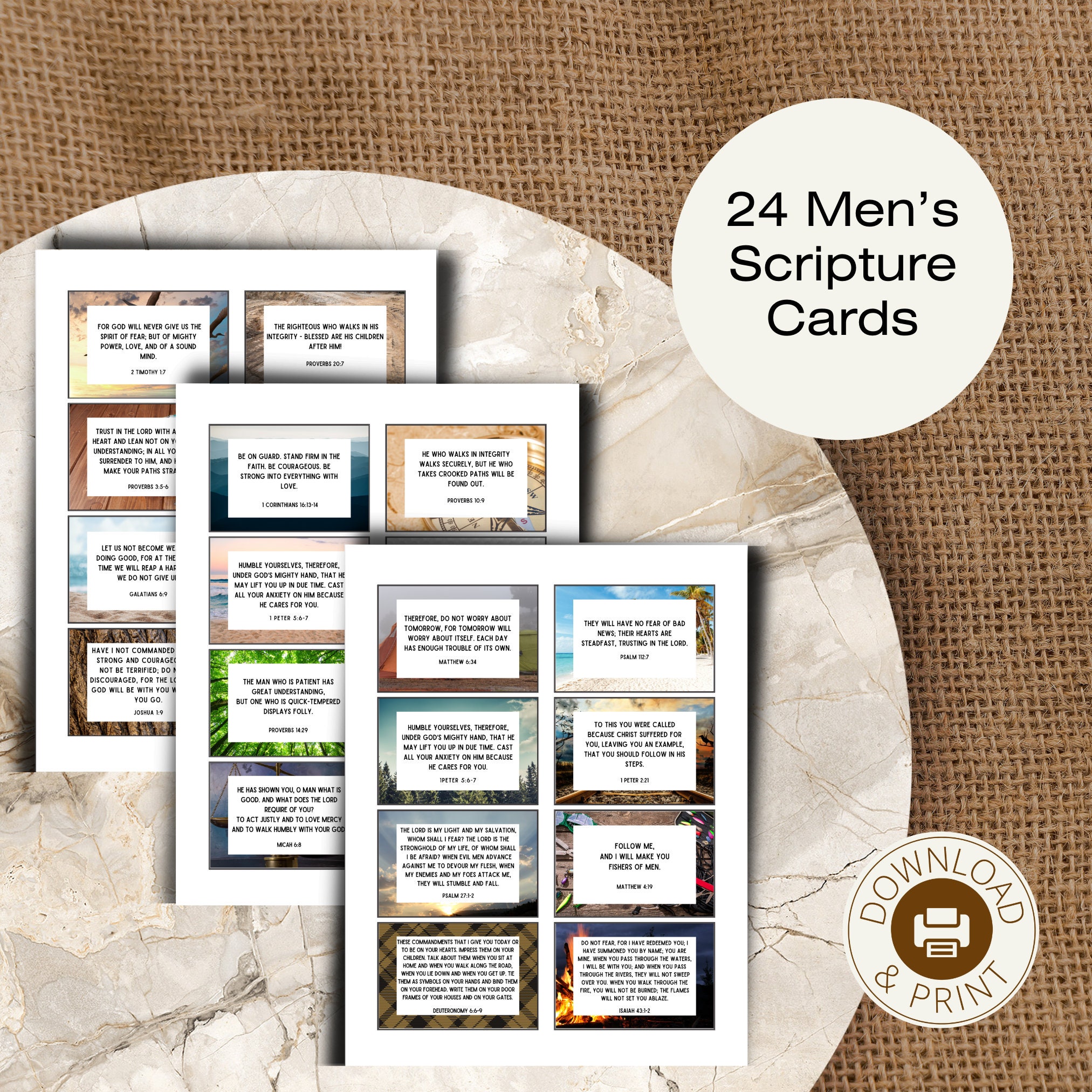 Men’s Printable Scripture Cards | Men Bible Affirmation Cards | Gifts ...