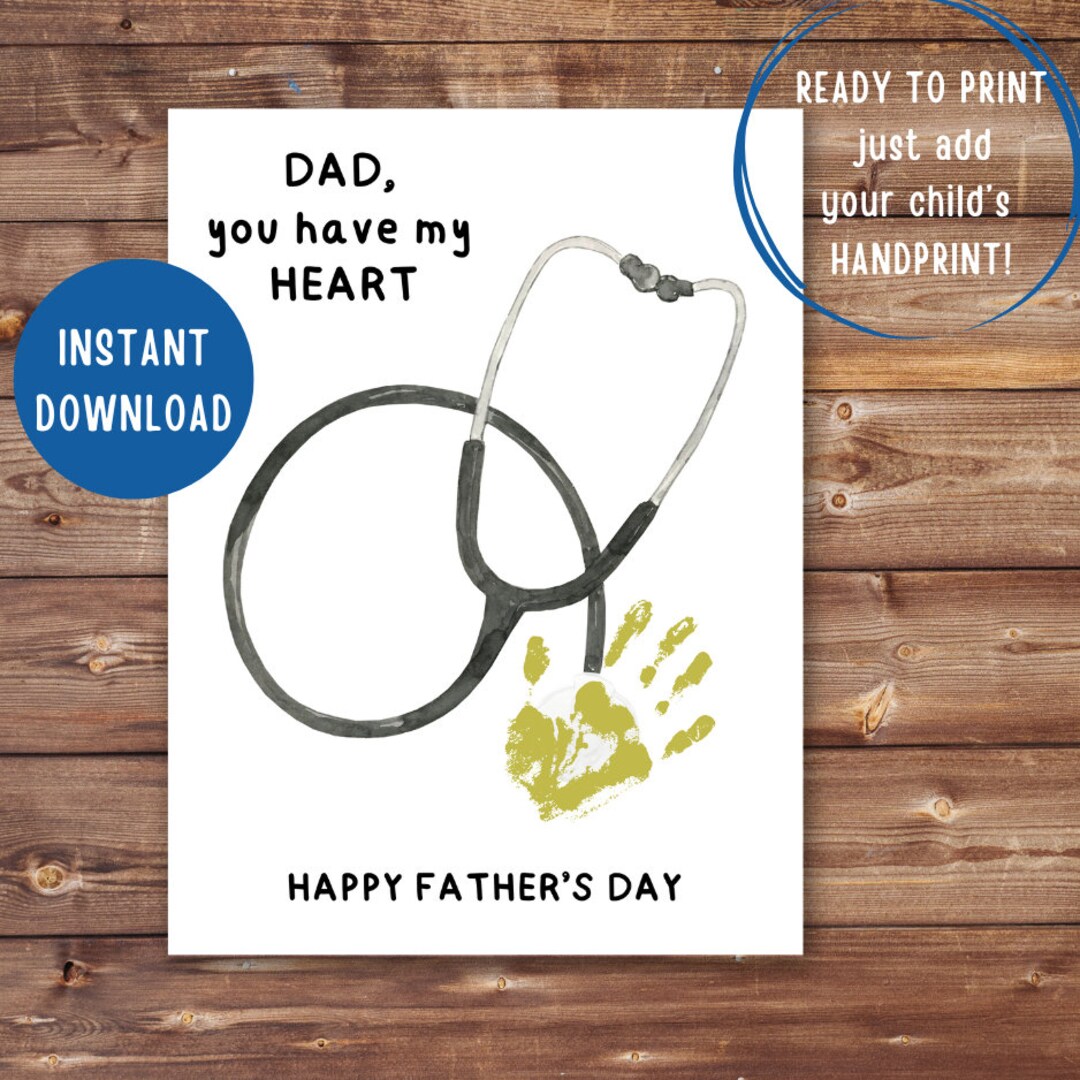 Father’s Day Handprint Craft | PRINTABLE | DOCTOR NURSE Father’s Day ...