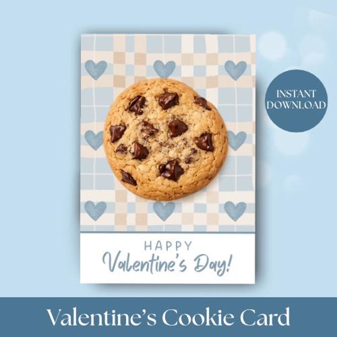 Valentine’s Cookie Card, Printable Valentine (instant Download) - Etsy