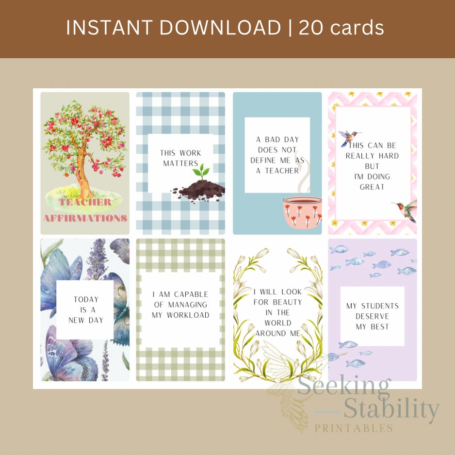 Printable Teacher Affirmation Cards Teacher Inspiration Cards Teacher ...