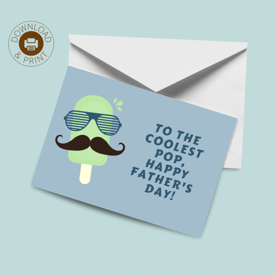 To the Coolest Pop, Happy Father’s Day Card Printable | Instant ...