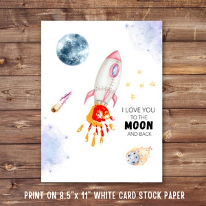Father’s Day Handprint Craft | PRINTABLE | I Love You to the Moon and ...