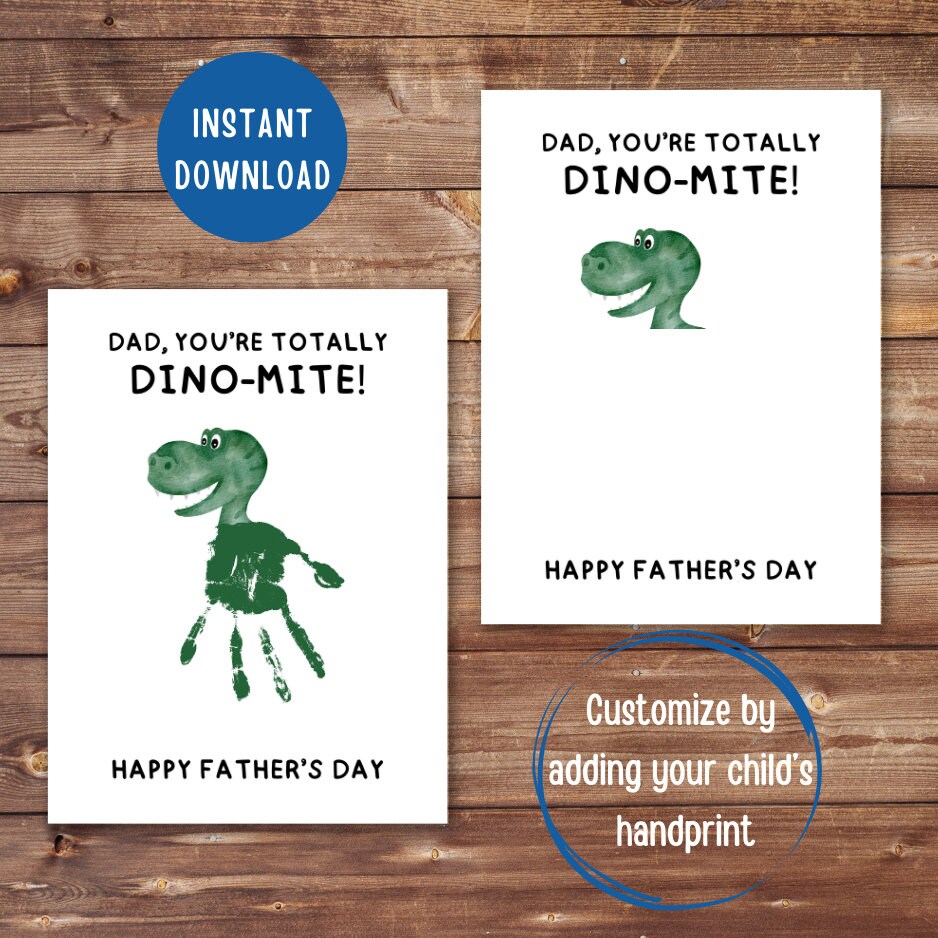 Father’s Day Handprint Craft | PRINTABLE | Dad, You’re Totally DINO ...