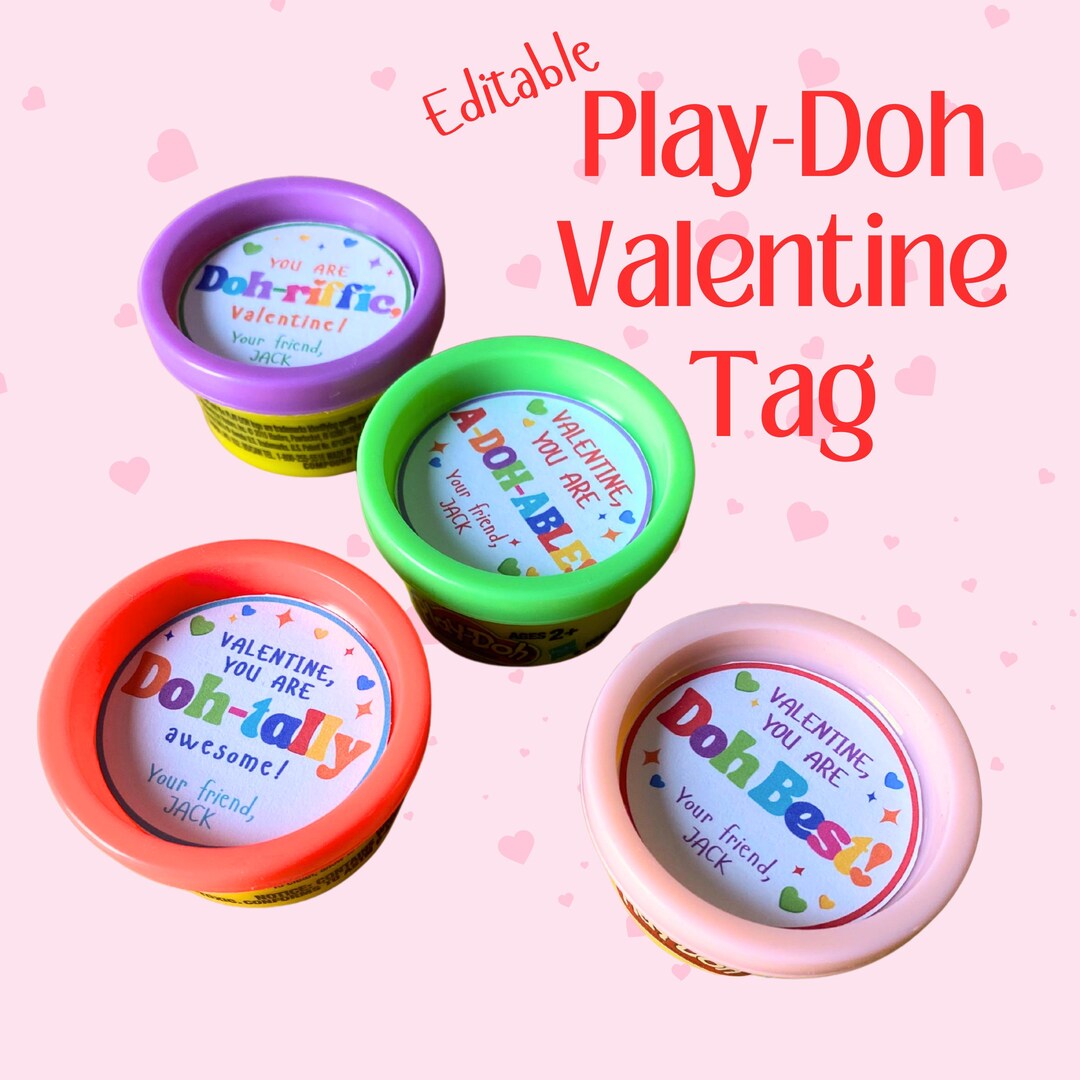 Editable Valentine's Day Play-doh Tag, Play-doh Valentine Gift Label ...