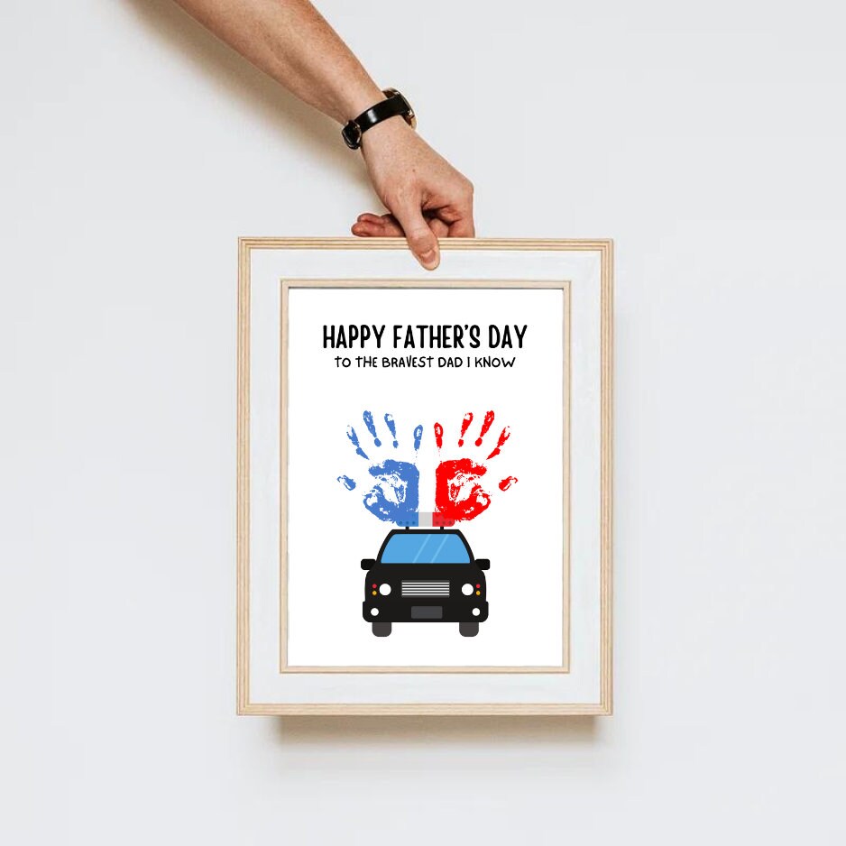 Fathers Day Handprint Art Craft PRINTABLE to the Bravest Dad I Know ...