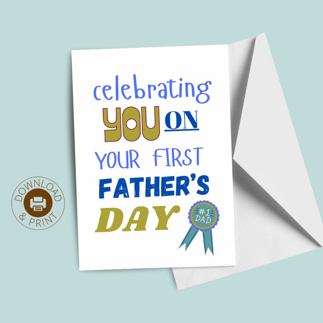 First Father’s Day Card | Happy Father’s Day Card Printable | Instant ...