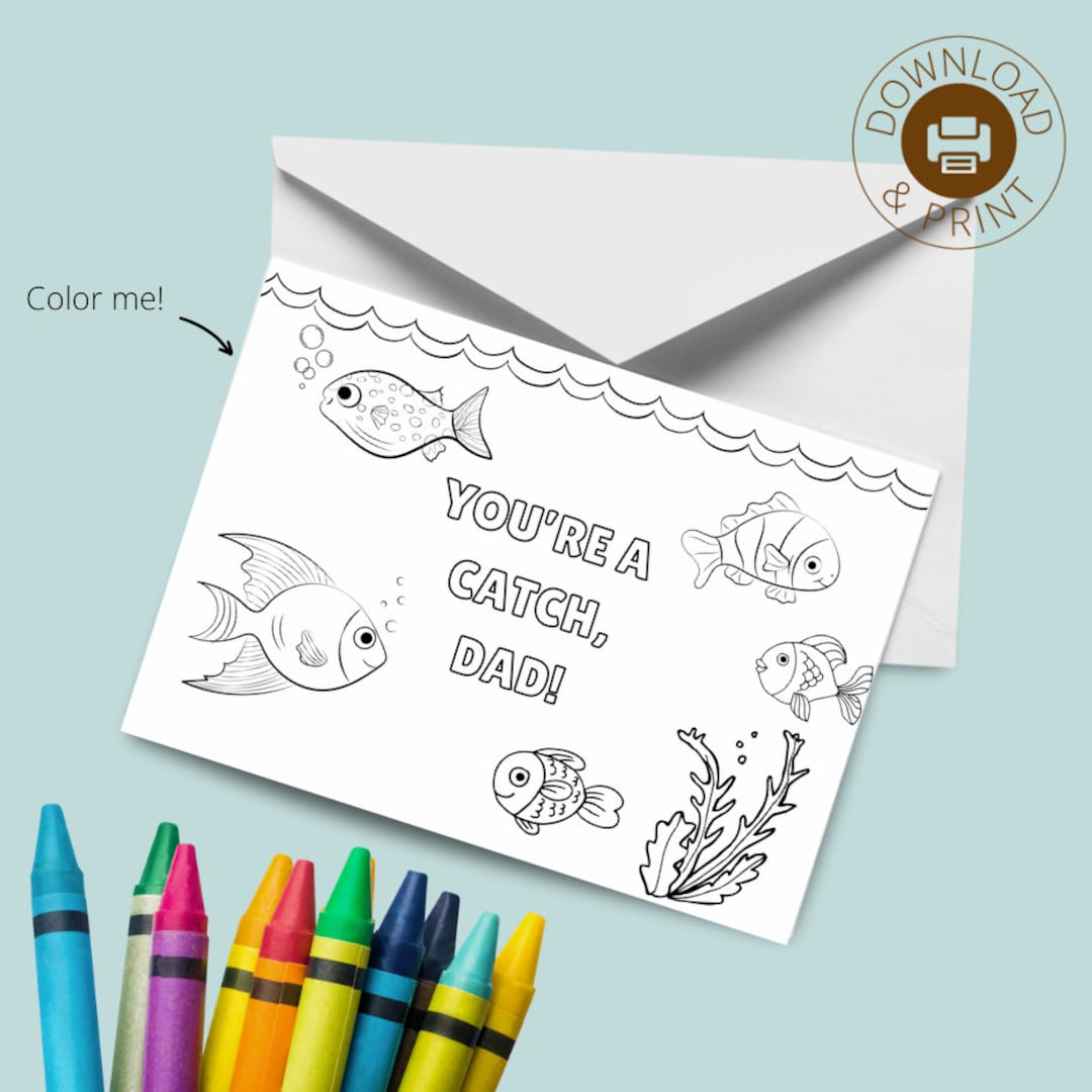 Father’s Day COLOR CARD | You’re A Catch, Dad | Father’s Day Card ...
