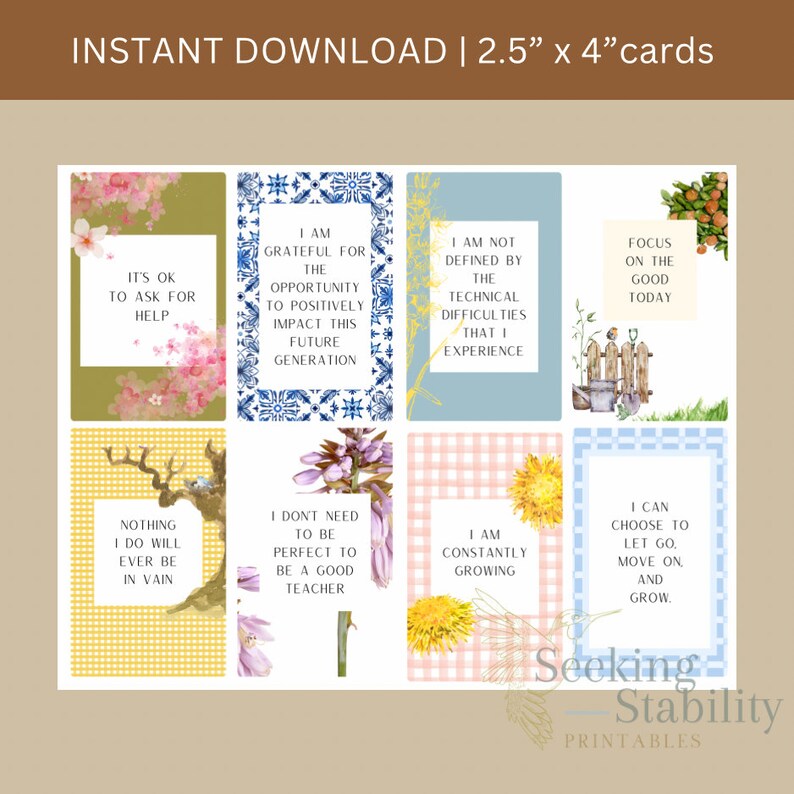 Printable Teacher Affirmation Cards Teacher Inspiration Cards Teacher ...