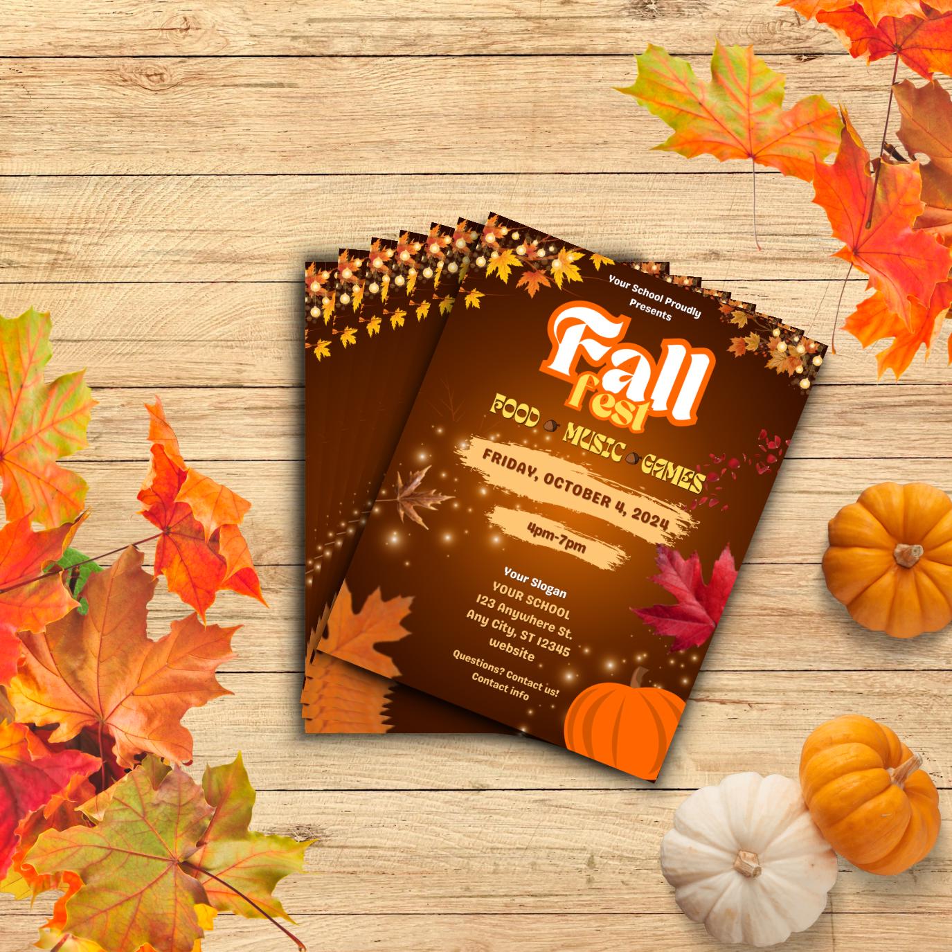 EDITABLE Fall Fest Flyer Template, Fall Carnival Autumn Flyer, Fall ...