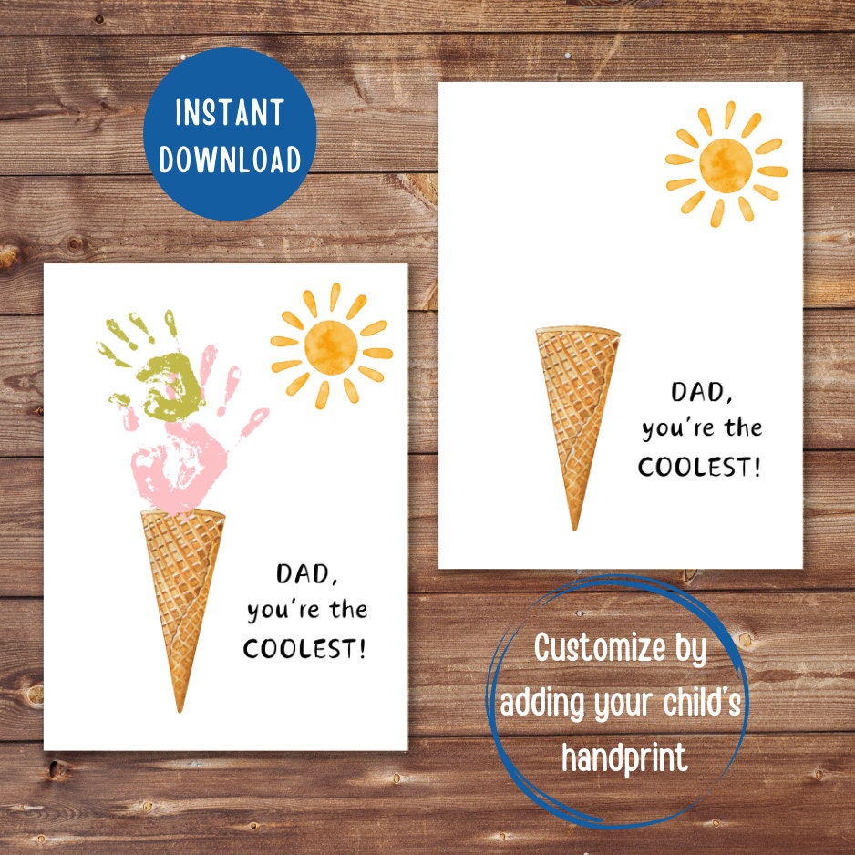 Fathers Day Handprint Craft PRINTABLE Dad, Youre the COOLEST Gift for ...