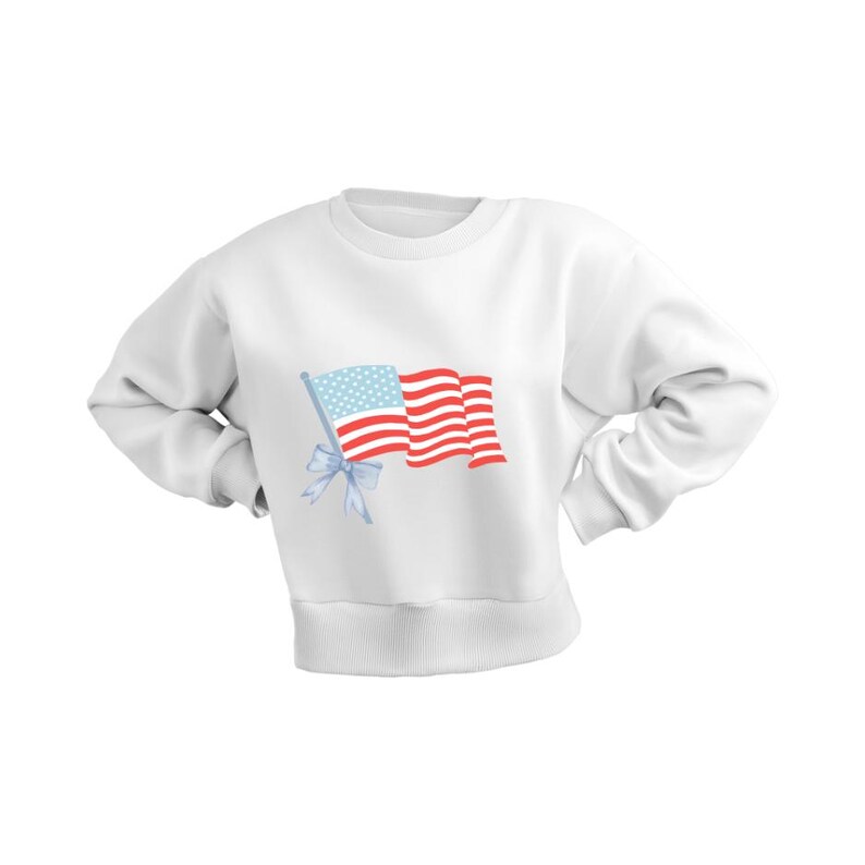 Preppy American Flag PNG | Preppy Bow Flag | Watercolor Grandmillenial ...