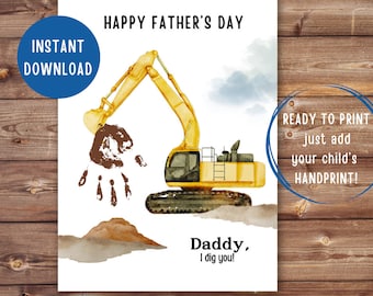 Father’s Day Handprint Craft | PRINTABLE | Gift for Dad From Kids| Diy ...