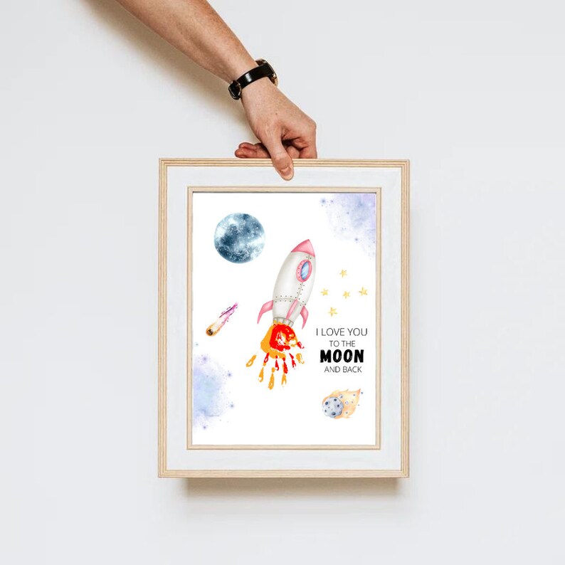 Father’s Day Handprint Craft | PRINTABLE | I Love You to the Moon and ...