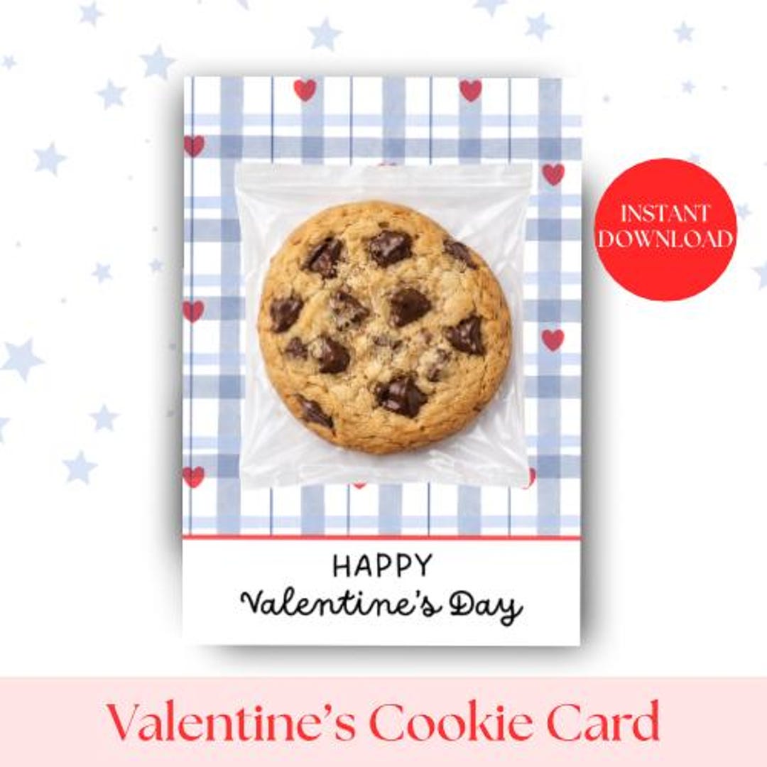 Printable Valentine Cookie Card, Instant Download - Etsy