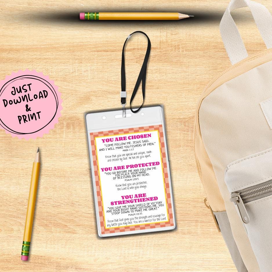 Prayer Tag | Backpack Blessings Tag | Church Printable | Religious Tags ...