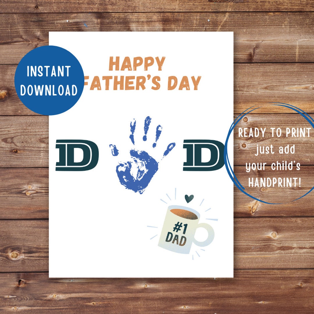 Fathers Day Handprint Craft PRINTABLE Baseball Handprint Craft Gift for ...