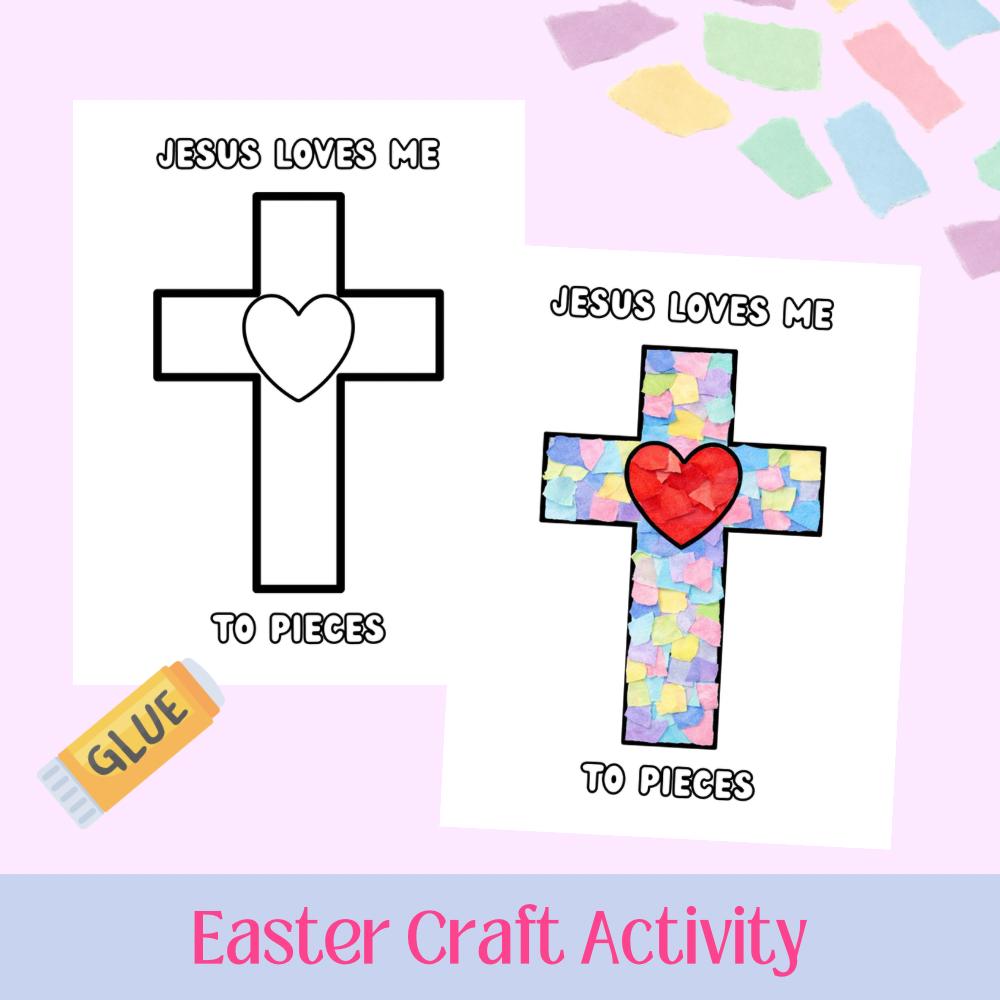 Easter Cross Craft Printable, Christian Easter Crafts, Religious Easter ...