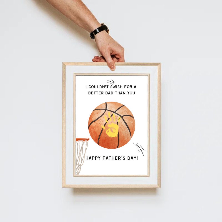 Father’s Day Handprint Craft | PRINTABLE | BASKETBALL Father’s Day ...