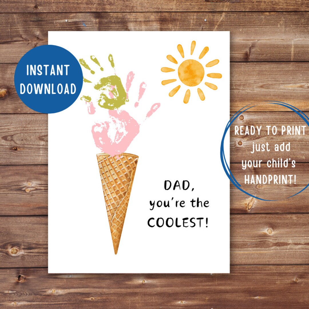 Father’s Day Handprint Craft | PRINTABLE | Dad, You’re the COOLEST ...