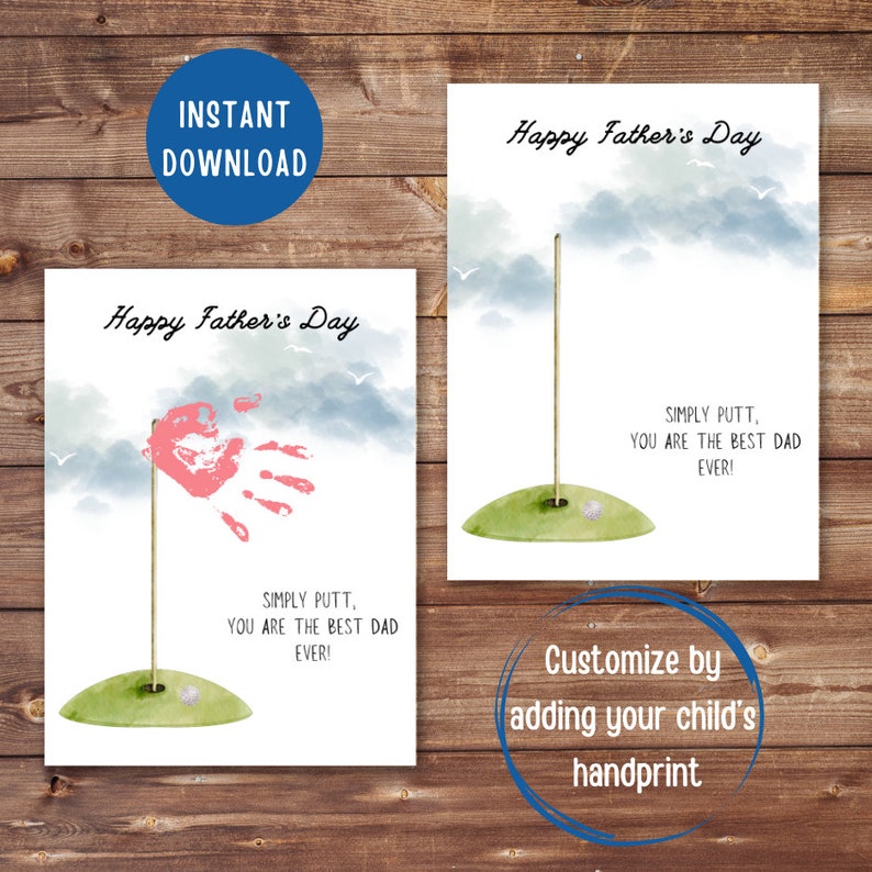 Father’s Day Handprint Craft | PRINTABLE | GOLF Father’s Day Craft ...