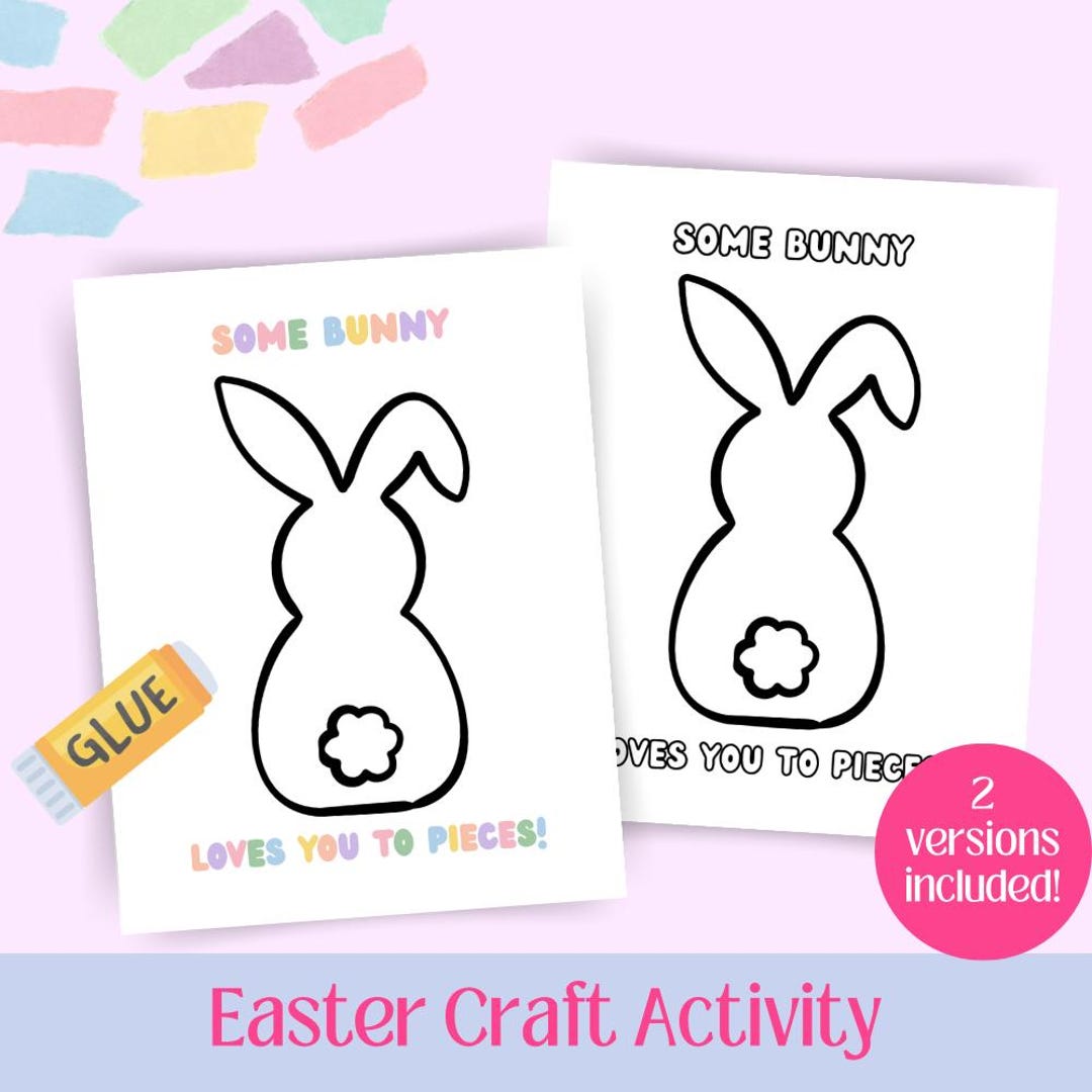 Printable Easter Bunny Craft Activity for Kids (2 Versions) - Etsy