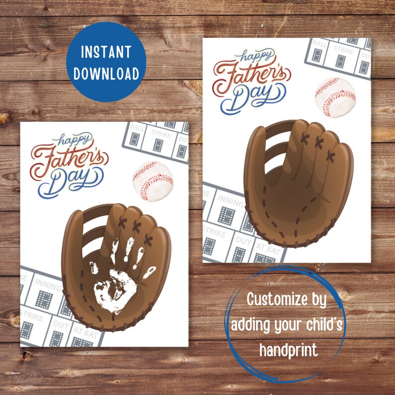 Father’s Day Handprint Craft | PRINTABLE | Baseball Handprint Craft ...